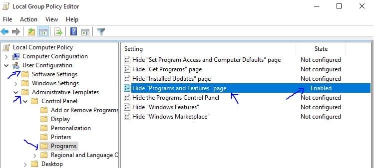 Ẩn Phần Mềm Đã Cài Đặt Trong Control Panel (Programs and Features)